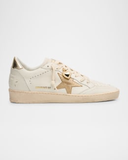 Golden Goose Mid Star Leather Wing-Tip Sneakers | Neiman Marcus
