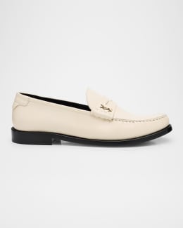 Saint Laurent Le Leather YSL Penny Loafers | Neiman Marcus
