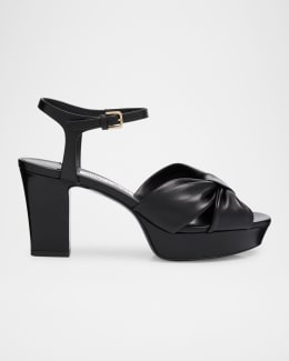 Prada Quilted Leather Ankle-Strap Platform Sandals | Neiman Marcus