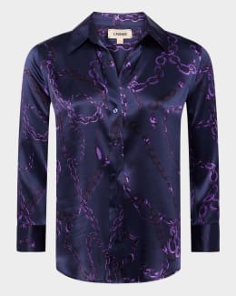 L'Agence Tyler Snake Silk Blouse | Neiman Marcus