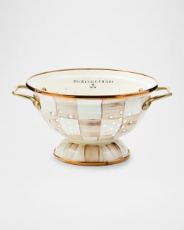 MacKenzie-Childs Rosy Check Enamel Colander, Small | Neiman Marcus