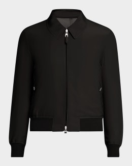 TOM FORD Men's Cashmere-Suede Full-Zip Blouson Jacket TOM FORD Men's Cashmere-Suede Full-Zip Blouson Jacket