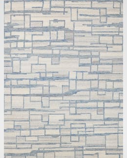Exquisite Rugs Mercuri Power-Loomed Blue & Silver Rug, 8' x 10 ...