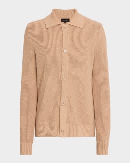 Bugatchi Men's Ribbed Shawl Cardigan Sweater | Neiman Marcus