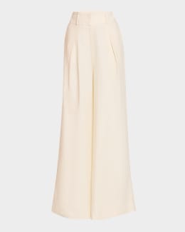 TWP Puddle Cotton Linen Wide-Leg Pants | Neiman Marcus