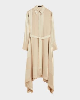 Joseph Arcade Pleated A-Line Midi Shirtdress | Neiman Marcus