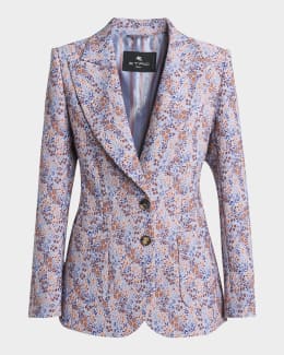 Etro Pink Paisley Jacquard Single-Breasted Jacket | Neiman Etro Pink Paisley Jacquard Single-Breasted Jacket | Neiman