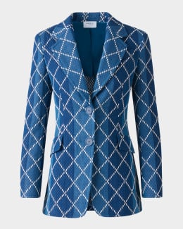 Akris punto Gold Laminated Corduroy Blazer Jacket | Neiman Marcus