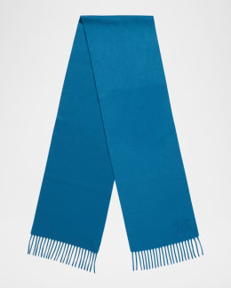 Max Mara Dalia Fringe Monogram Cashmere Scarf | Neiman Marcus