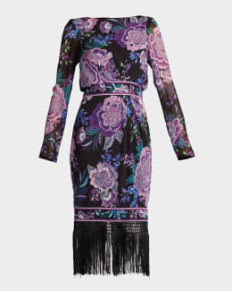 Tadashi Shoji Pleated Ruffle Bodycon Crepe Dress | Neiman Marcus