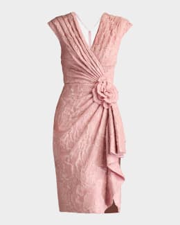 Tadashi Shoji Pleated Ruffle Bodycon Crepe Dress | Neiman Marcus