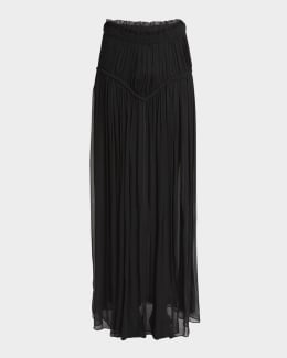 Saint Laurent Tiered Sheer Silk Maxi Skirt | Neiman Marcus Saint Laurent Tiered Sheer Silk Maxi Skirt | Neiman Marcus