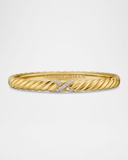 David Yurman DY Mercer Ring with Diamonds in 18K Gold, 21mm | Neiman Marcus