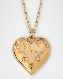 Sydney Evan Enamel and Diamond Sundial Medallion Charm Necklace ...