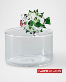 Massimo Lunardon Blues Face Drinking Glass, Pink/Black | Neiman Marcus