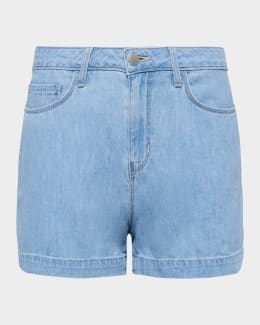 Triarchy T-Long High Rise Cut-Off Denim Shorts | Neiman Marcus
