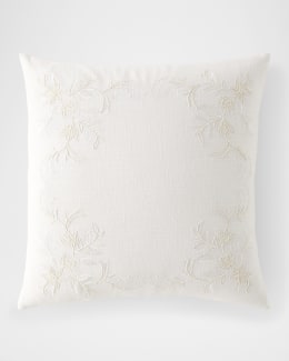Callisto Home Natural Brocade Decorative Pillow | Neiman Marcus