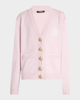 Balmain Buttoned Knit Cropped Cardigan | Neiman Marcus