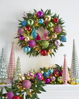Neiman Marcus Bright Holiday Mantel Garland, 46" | Neiman Marcus