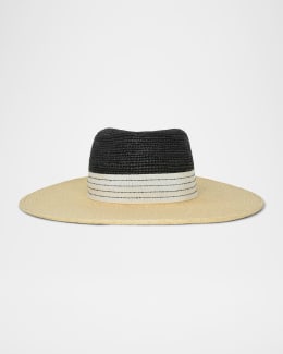Gigi Burris Samson Woven Straw Fedora | Neiman Marcus
