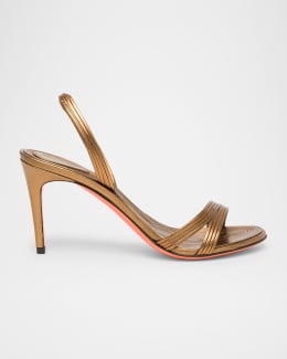 Santoni Calfskin Buckle Block-Heel Pumps | Neiman Marcus