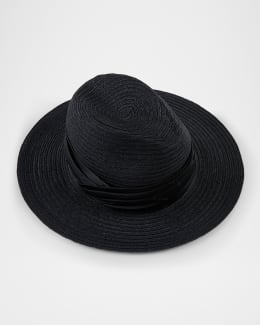 Eugenia Kim Lillian Straw & Silk Scarf Fedora | Neiman Marcus
