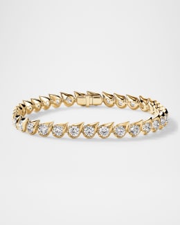 Neiman Marcus Diamonds 18K Yellow Gold Round Diamond Tennis Bracelet, 3 ...