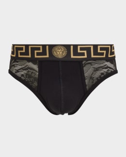 Versace Men's 3-Pack Low Rise Greca Trunk | Neiman Marcus
