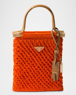 Prada Small Crochet Top-Handle Bag | Neiman Marcus