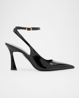 Stuart Weitzman Emilia Metallic Mary Jane Ballerina Flats | Neiman Marcus
