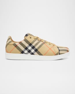 Burberry Men's Check Low-Top Sneakers | Neiman Marcus
