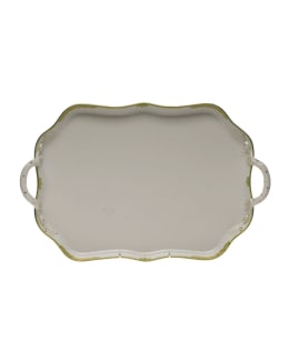 Herend Queen Victoria Rectangle Tray with Branch Handles | Neiman Marcus