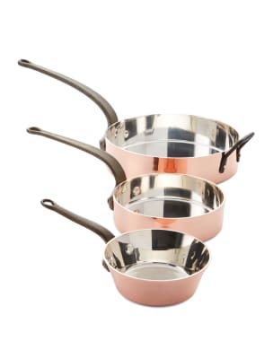 Duparquet Copper Cookware Solid Copper Silver-Lined Splayed Sauce Pan ...