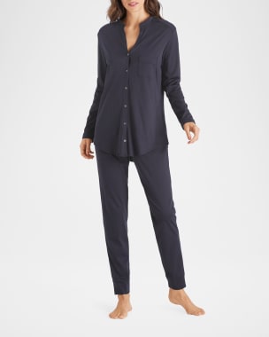 Hanro Natural Comfort Long-Sleeve Pajama Set | Neiman Marcus