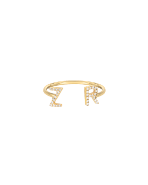 Zoe Lev Jewelry Small Personalized Initial Signet Ring, Size 4-8 ...