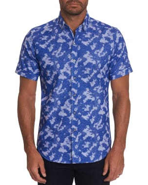 Robert Graham Men's Throttle Race Car-Print Sport Shirt | Neiman Marcus
