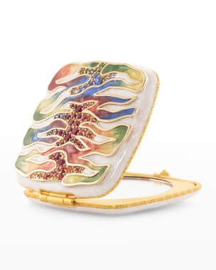 Jay Strongwater Brocade Floral Round Compact | Neiman Marcus