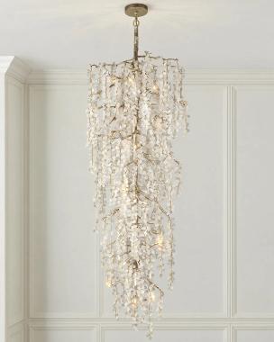 John-Richard Collection Agate and Brass 8-Light Chandelier | Neiman Marcus