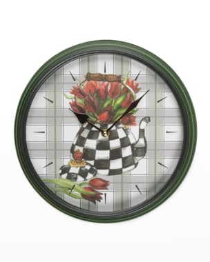 MacKenzie-Childs Royal Check Small Farmhouse Wall Clock | Neiman Marcus