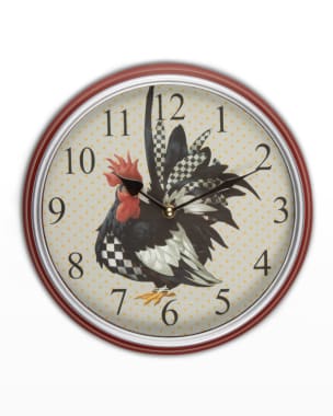 MacKenzie-Childs Royal Check Small Farmhouse Wall Clock | Neiman Marcus