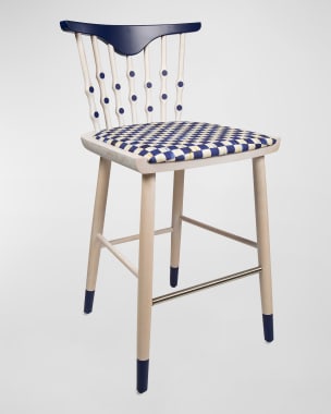 MacKenzie-Childs Musical Chairs Royal Check Side Chair | Neiman Marcus