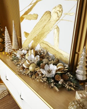 Neiman Marcus 6' Gold Christmas Prelit Garland | Neiman Marcus