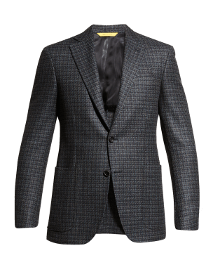 Canali Men's Windowpane Wool Sport Jacket | Neiman Marcus