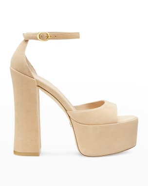 Stuart Weitzman Skyhigh Ankle-Strap Platform Sandals | Neiman Marcus
