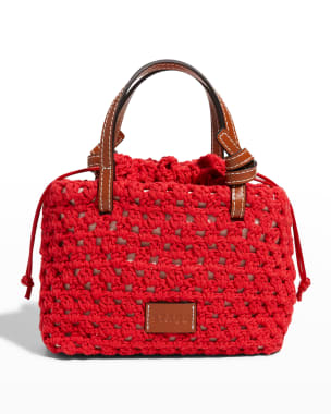 Staud Logo Crochet Beach Tote Bag | Neiman Marcus
