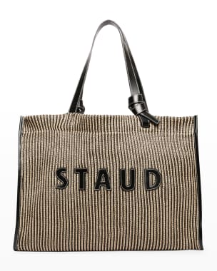 Staud Logo Crochet Beach Tote Bag | Neiman Marcus
