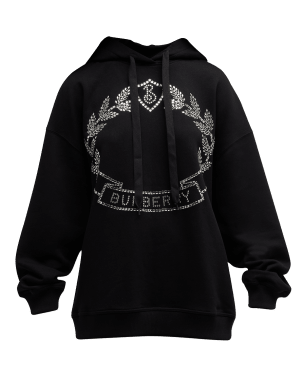 Burberry Jenny Horseferry-Print Crop Hoodie | Neiman Marcus