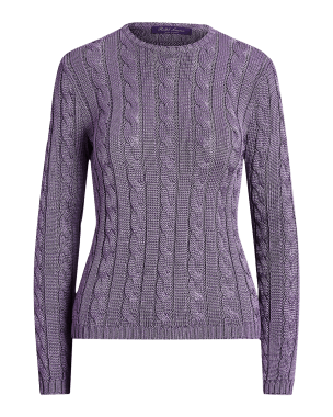 Ralph Lauren Collection Crest Patch Silk-Cashmere Sweater | Neiman Marcus
