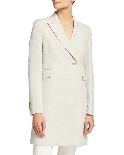 Long Crepe Jacket | Neiman Marcus