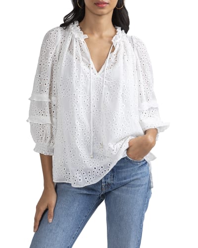 Womens Eyelet Top | Neiman Marcus